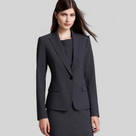 Theory | Jackets & Coats | 2 Piece Theory Gabe Wool Gray Suit Set Blazer Pencil Skirt Work ...